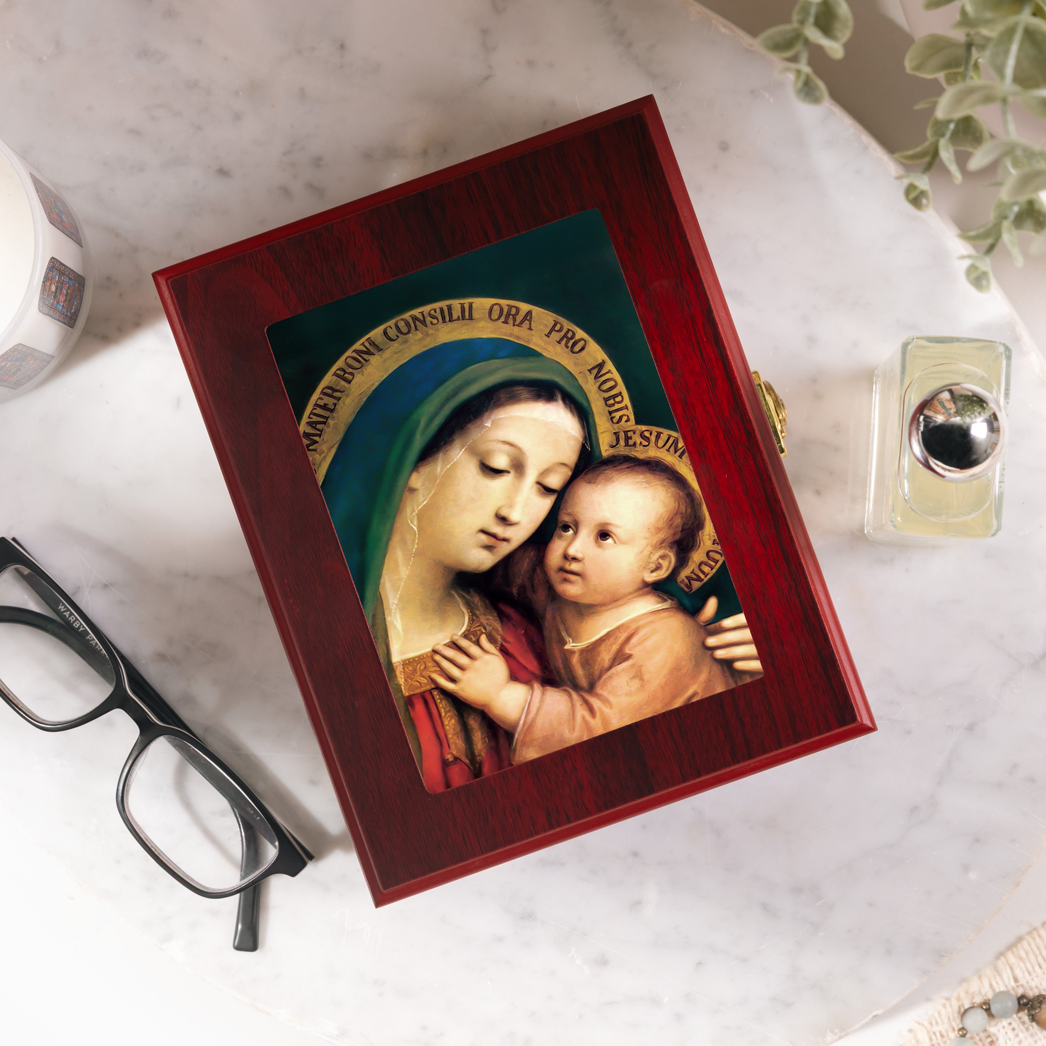 Our Lady of Good Counsel Cherry Rosary Keepsake Box – Rosary.com